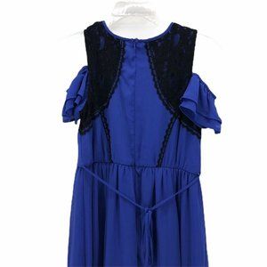 Disney | Dresses | Disney D Signed Girl A Line Dress Blue Lace Trim L ...